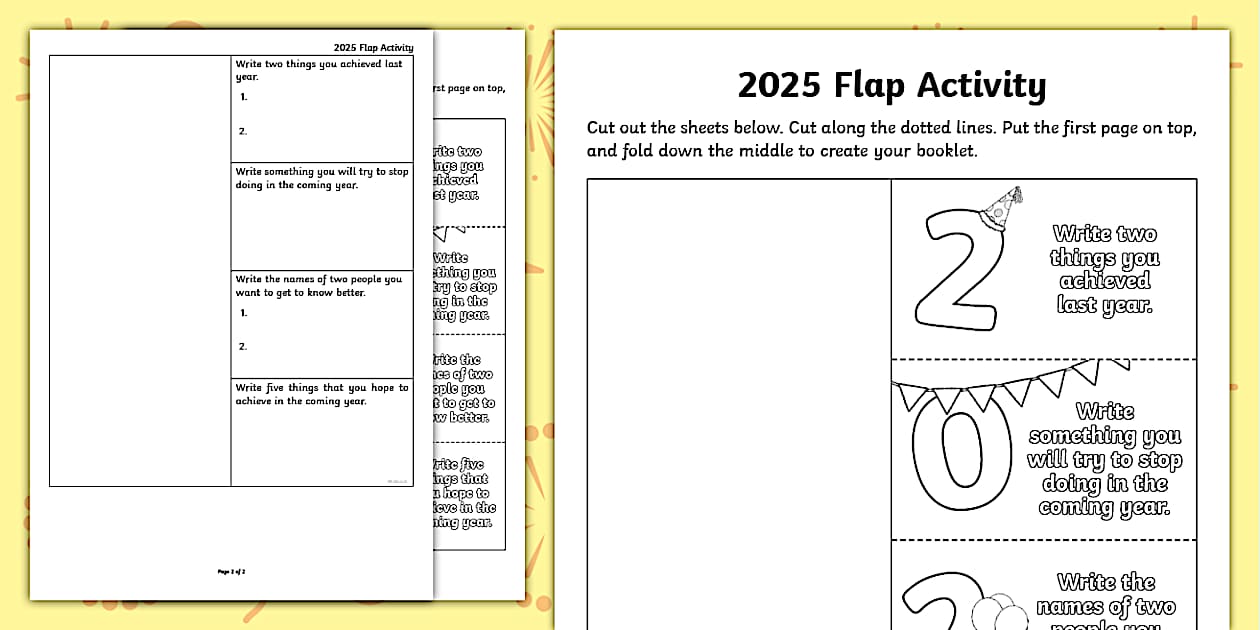 2025 New Year Flap Activity (teacher made) - Twinkl