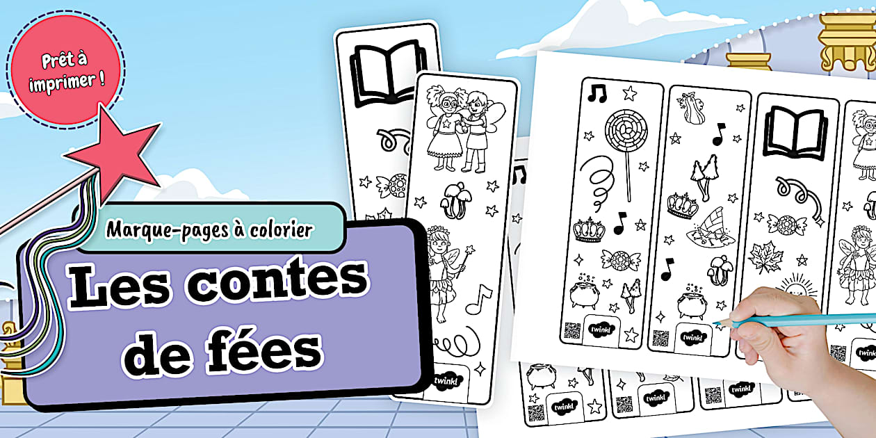 * NEW * Marque-pages à colorier : Les contes de fées