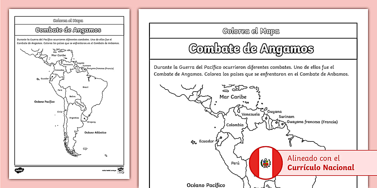 Ficha de actividad: Mapa del Combate de Angamos - Twinkl