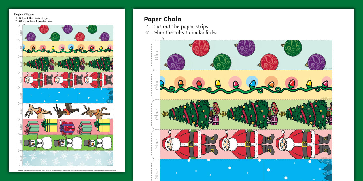 Christmas-Themed Paper Chains (teacher made) - Twinkl