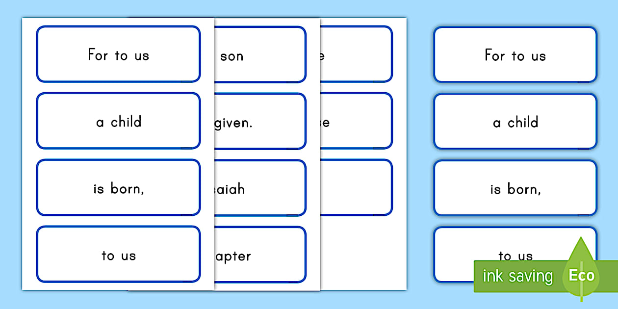 Isaiah 9:6 Word Cards (Hecho por educadores) - Twinkl