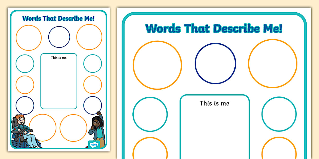 Words that Describe Me Worksheet (teacher made) - Twinkl