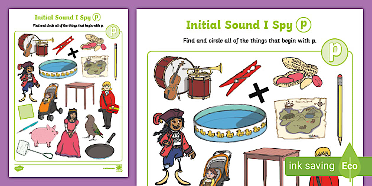 Initial Sounds I Spy Activity: Letter p (teacher made)