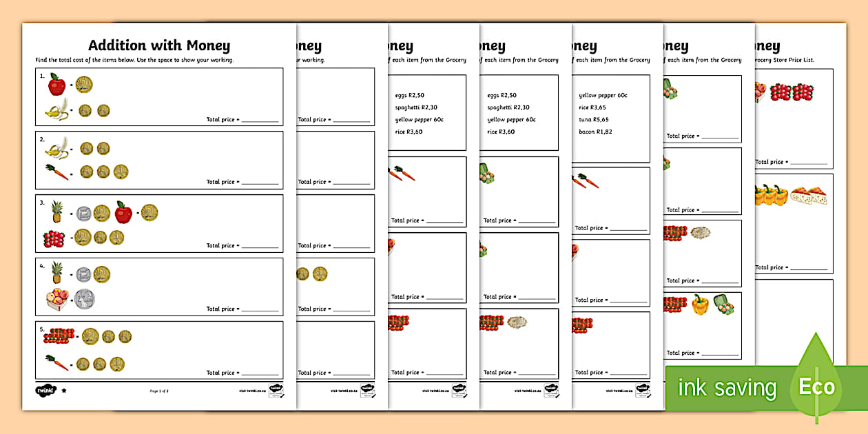 Working With Money Worksheets I Resource I Twinkl ZA