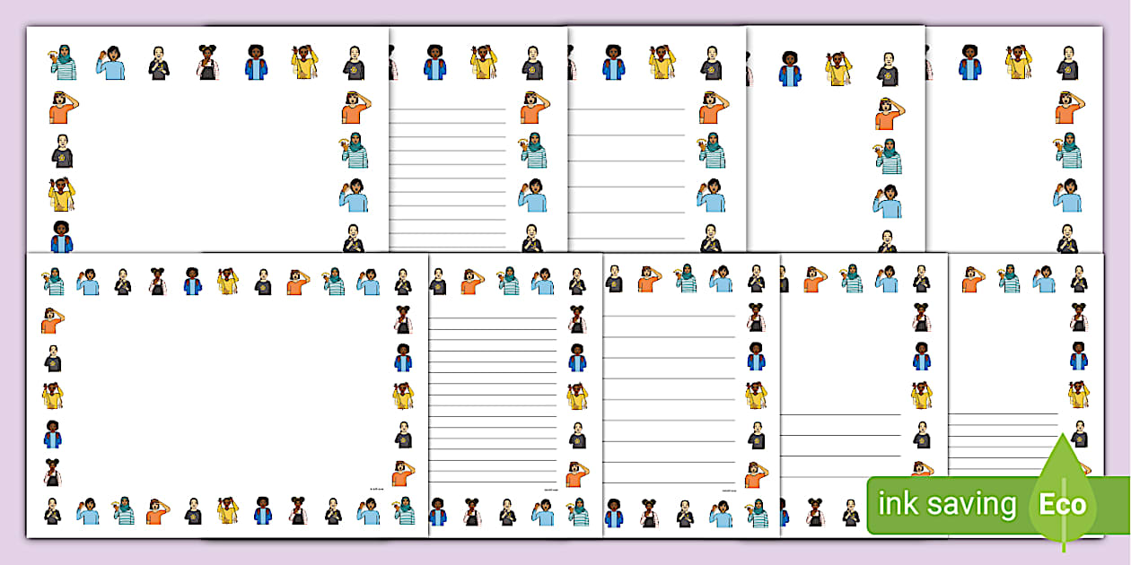Sign Language Page Borders (l'enseignant a fait) - Twinkl