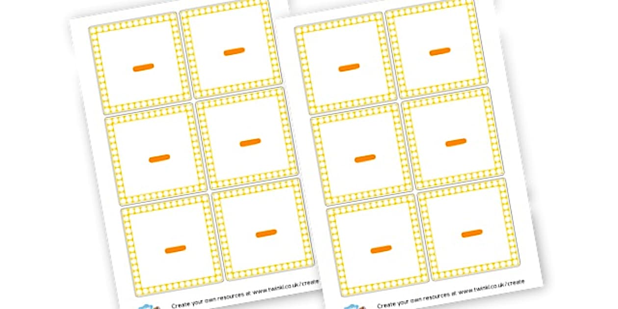 Minus Symbol Cards