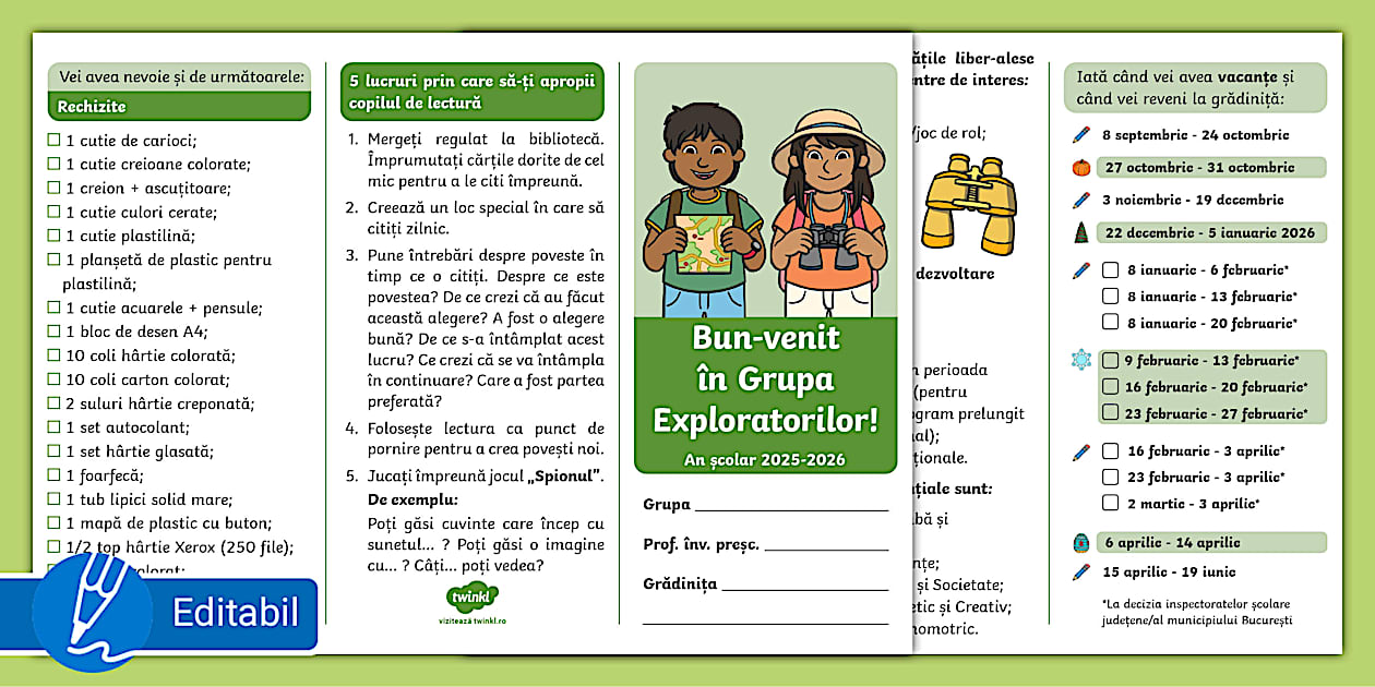 Grupa Exploratorilor Pliant început de an școlar grupa mare