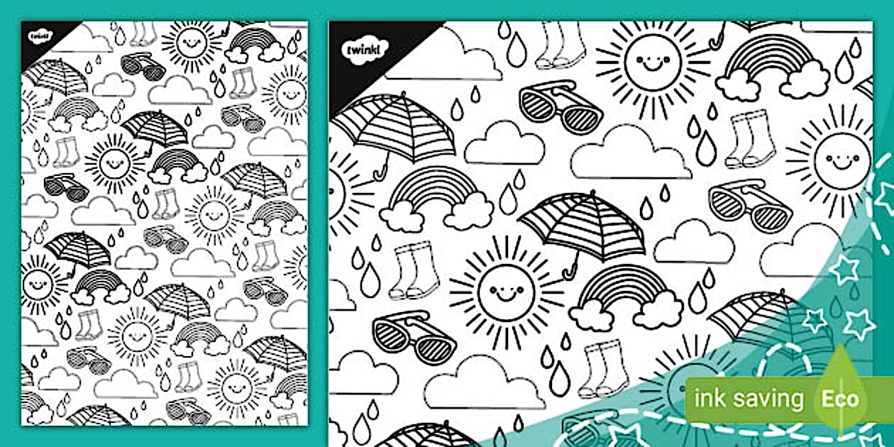 Weather Pattern Doodle Colouring Sheet (teacher made)