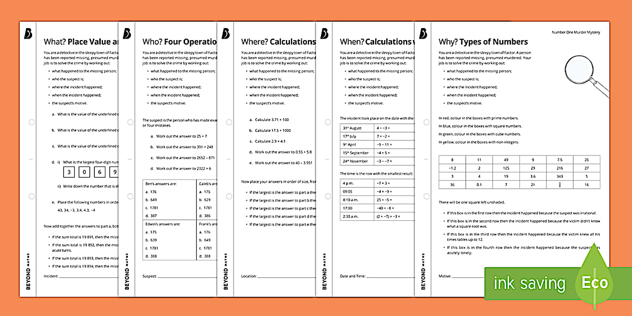 Number One - Murder Mystery Activity Pack (teacher made)