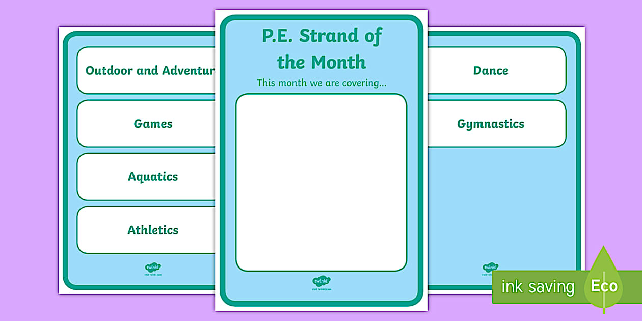 Physical Education Strands of the Month - PE Display Poster