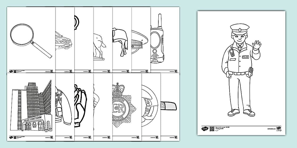Police Colouring Pages (teacher made) - Twinkl