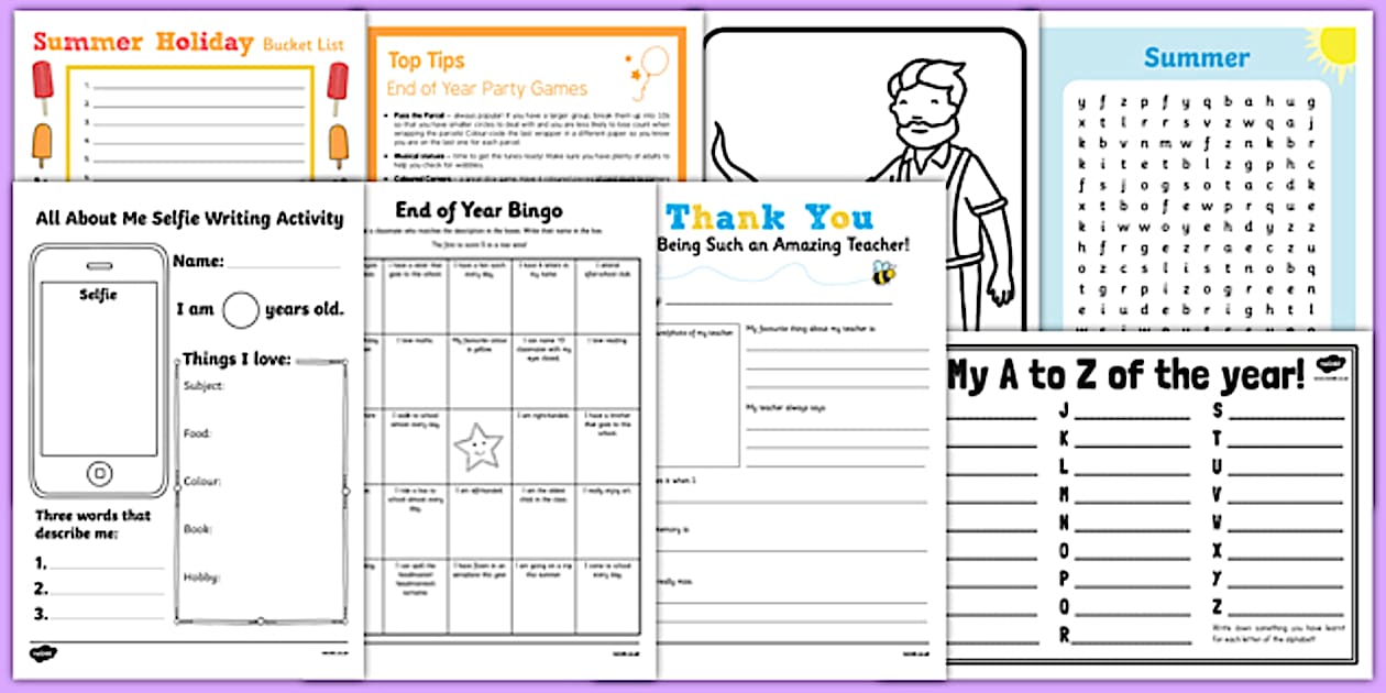 Top 10 KS1 End of Term Activities Pack (teacher made)