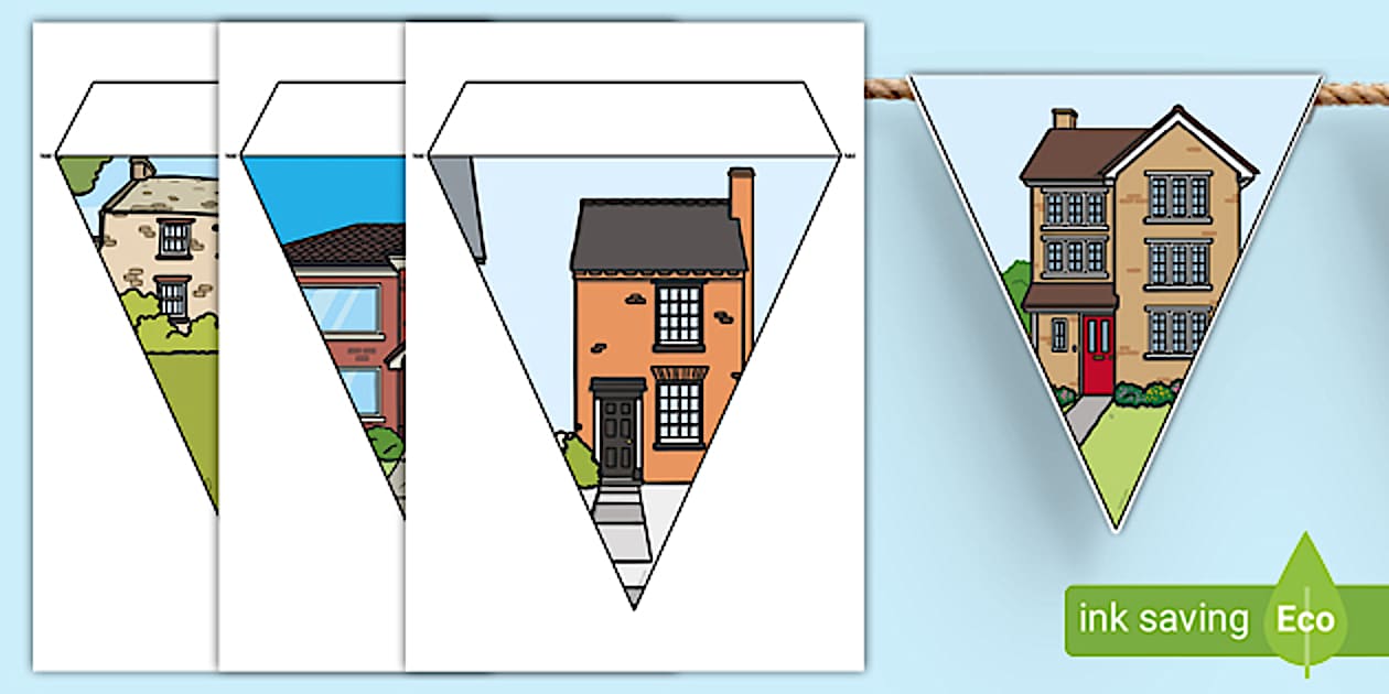 Bunting of Houses and Homes | Themed Displays (teacher made)