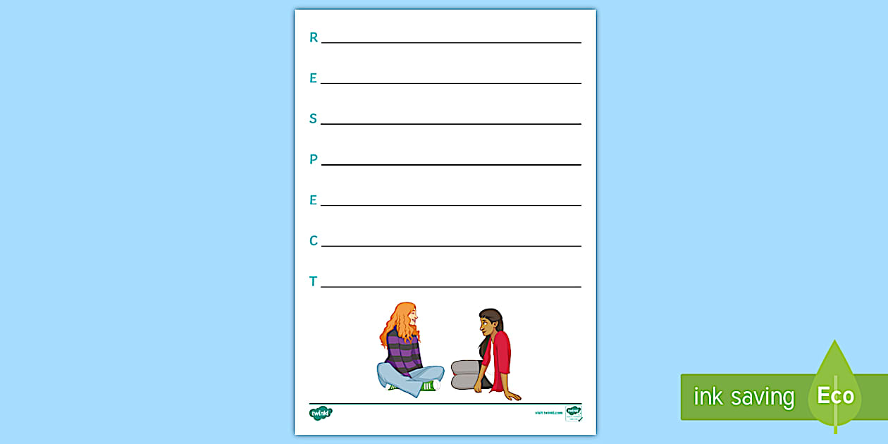 Respect Acrostic Poem (teacher made) - Twinkl