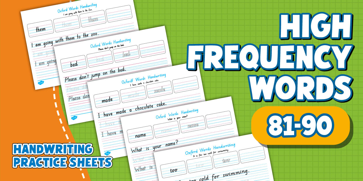 High Frequency Words 81-90