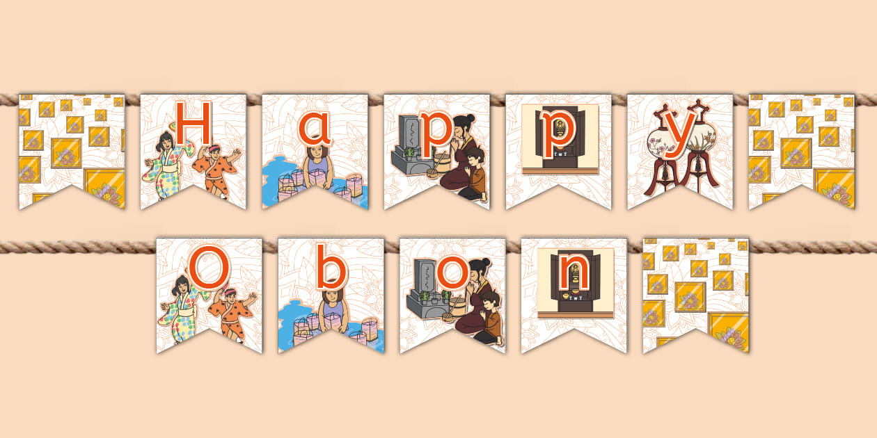 Happy Obon Display Bunting (teacher made) - Twinkl