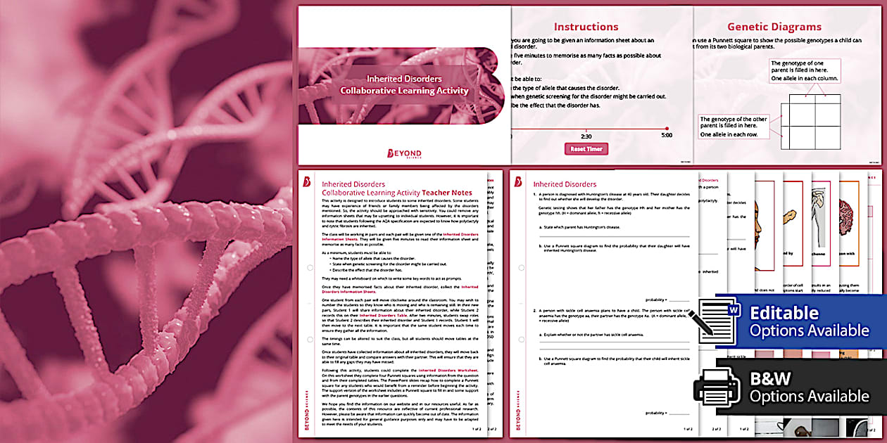 Inherited Disorders Speed Dating | Science | Beyond - Twinkl
