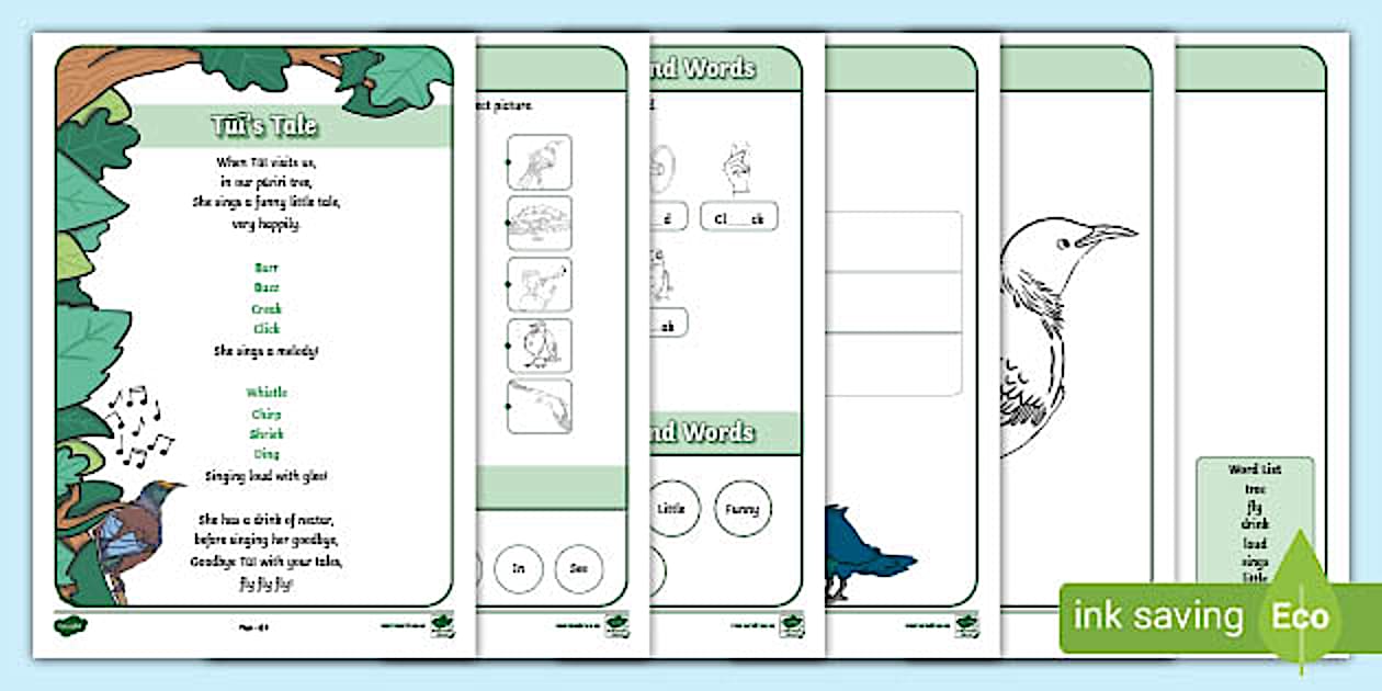 Tuī's Tale Poetry Activity Pack