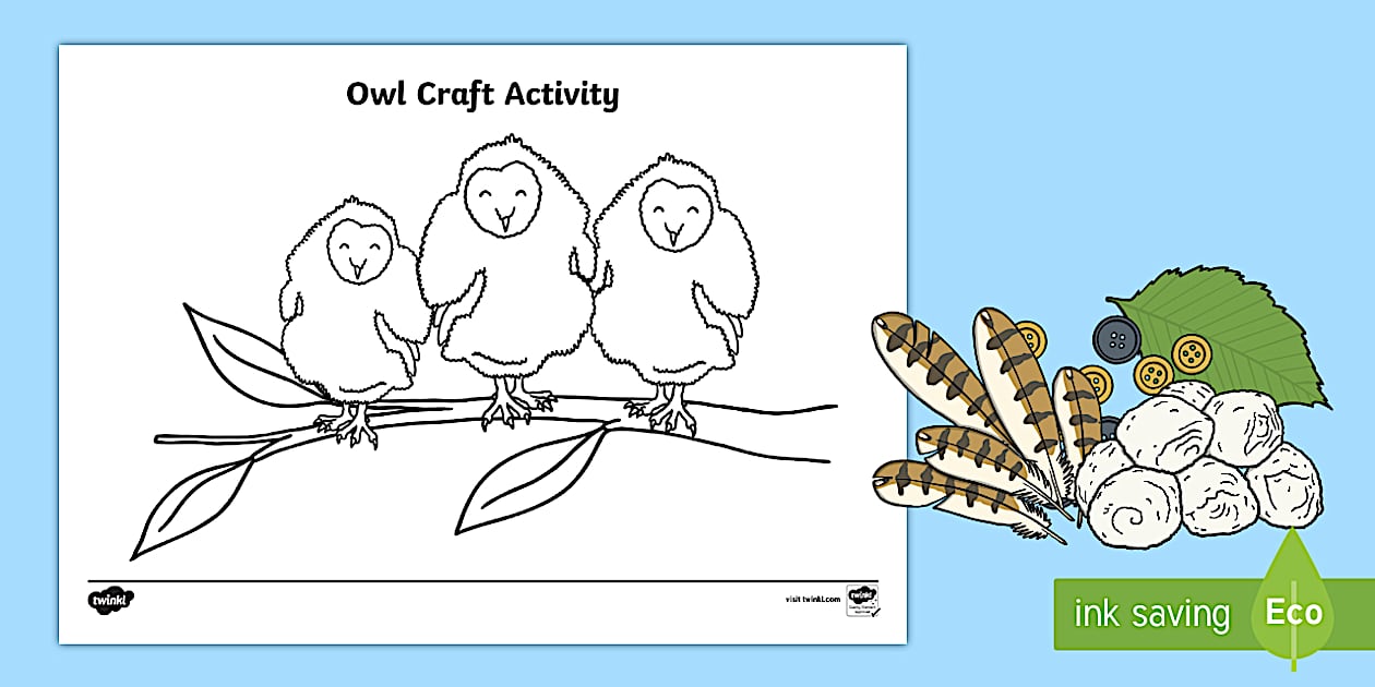 Owl Art Worksheet | Twinkl (teacher made) - Twinkl