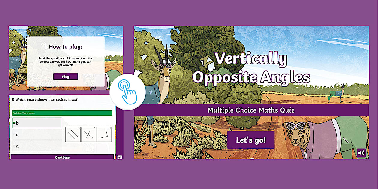 👉 Vertically Opposite Angles KS2 Maths Multiple Choice Quiz
