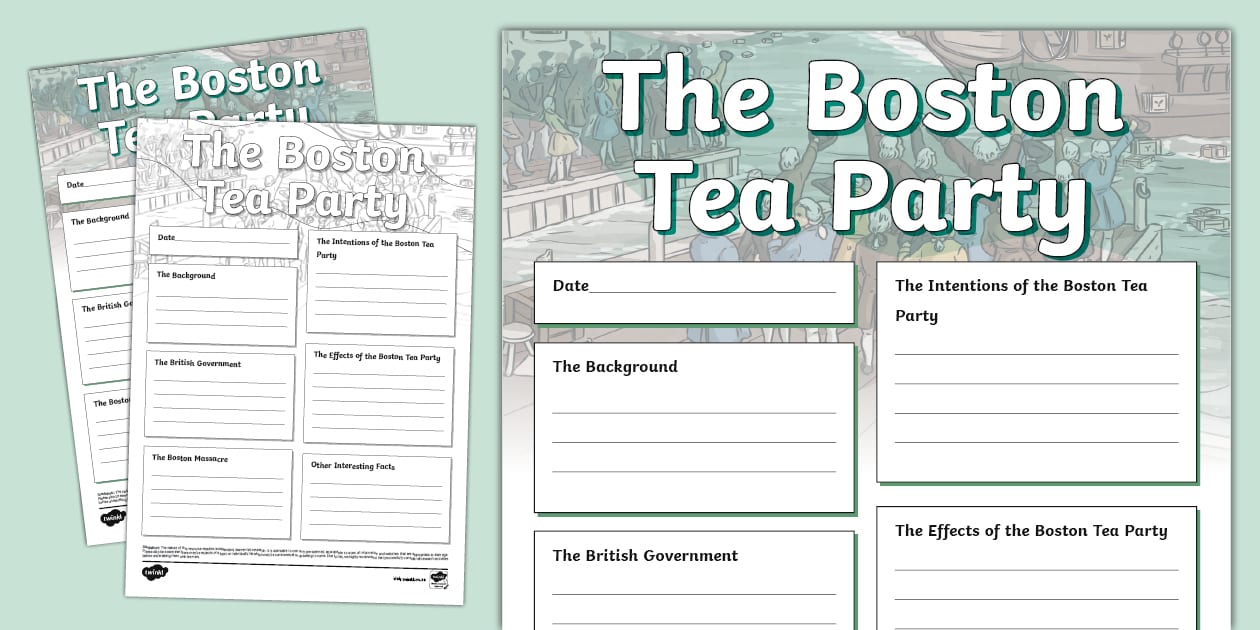 The Boston Tea Party Fact File Template (teacher made)
