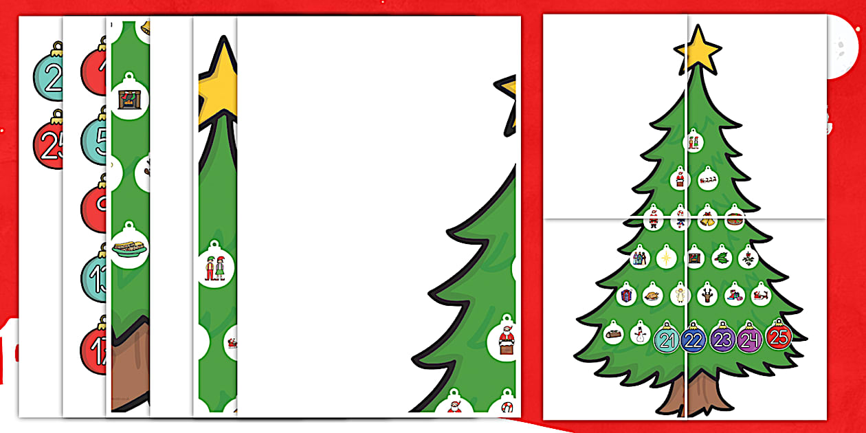 Calendario de Adviento: Árbol de Navidad - adviento, advent, calendario,