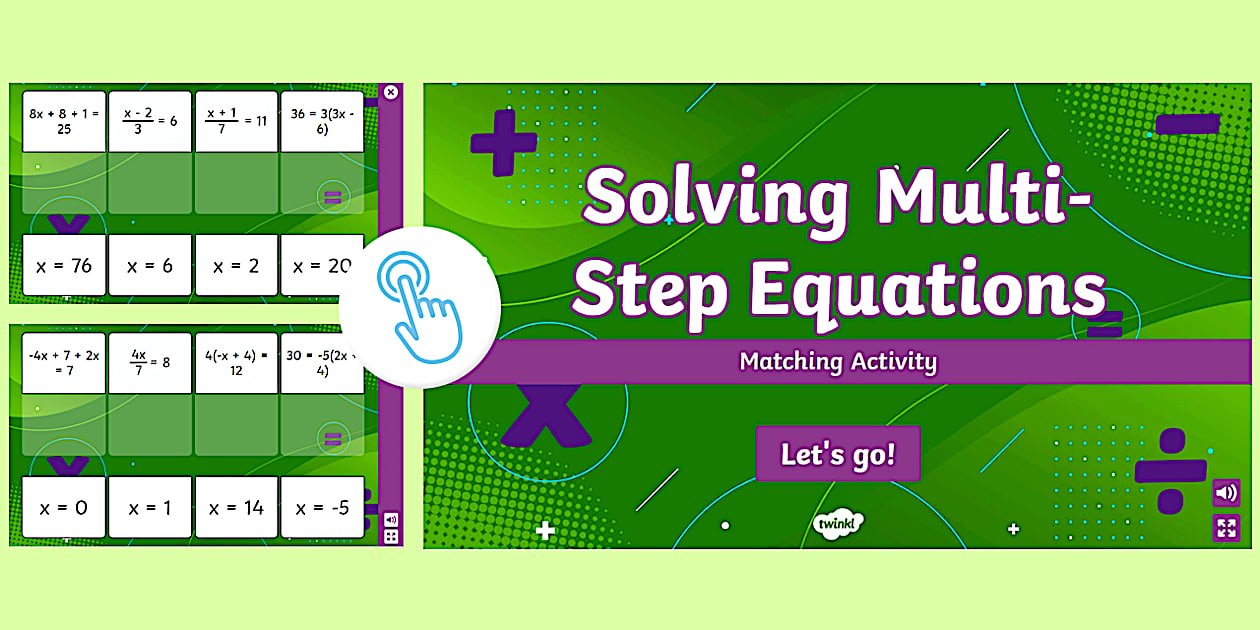 Solving Multi Step Equations Quiz | Math Resource | Twinkl