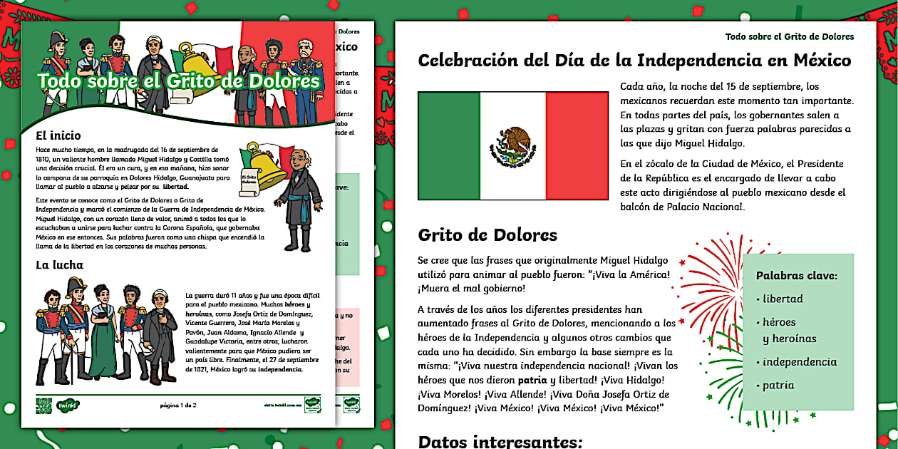 Todo sobre el Grito de Dolores (teacher made) - Twinkl