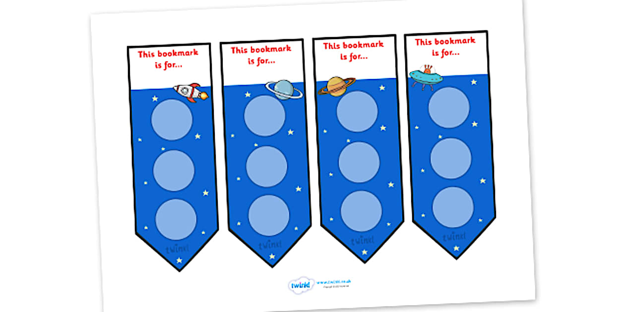 Space Large Sticker Reward Bookmarks