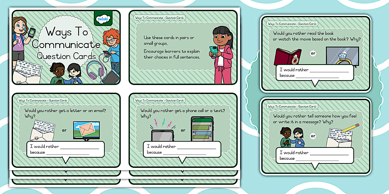 Gr 2 English Term 4 Ways To Communicate - Question Cards