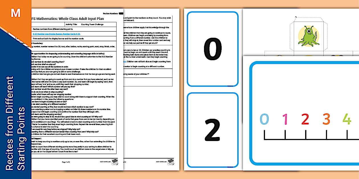EYFS Counting Team Challenge Adult Input Plan and Pack
