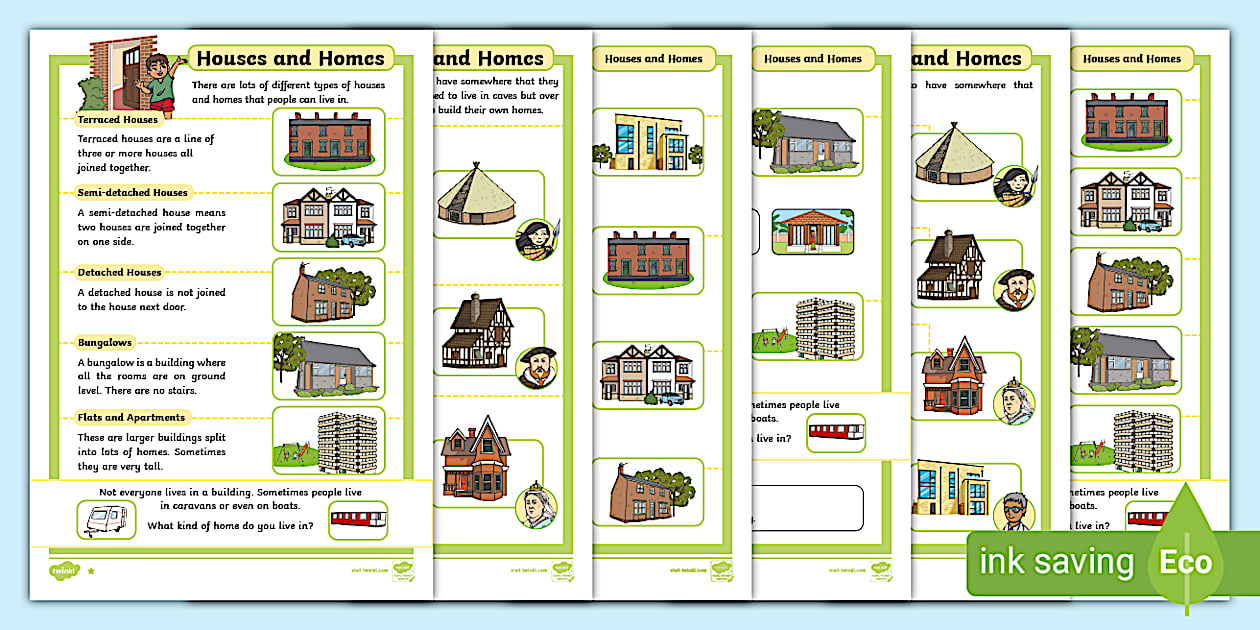 Houses & Homes Differentiated Reading Comprehension Activity