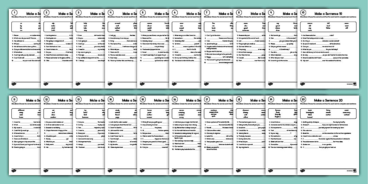 Sentence Building Worksheets | ELA | Twinkl USA - Twinkl