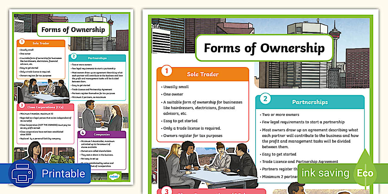 Forms of Ownership Poster (teacher made) - Twinkl