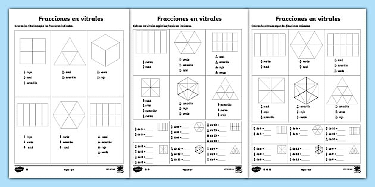 Actividad: Fracciones en vitrales - diferenciado - Twinkl