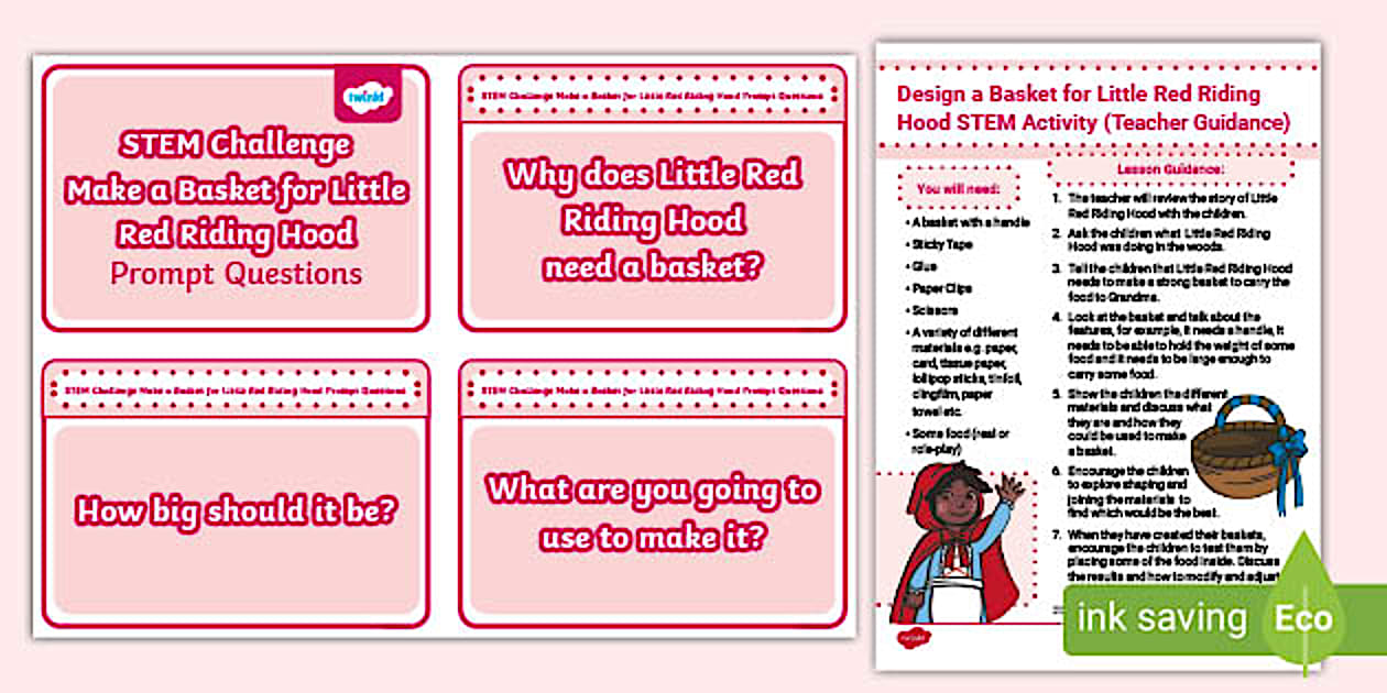 Little Red Riding Hood's Basket Stem Activity Junior Classes