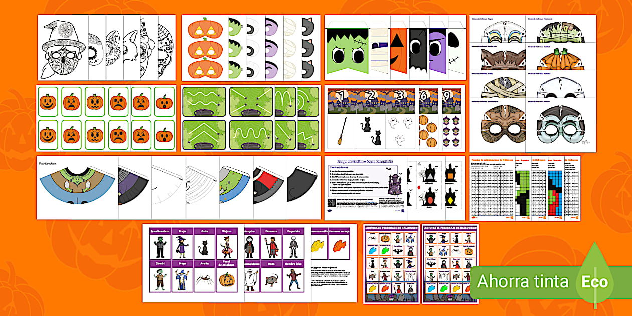 Paquete de decoraciones y actividades de Halloween