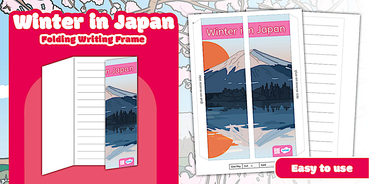 Winter in Japan Folding Writing Frame - Twinkl