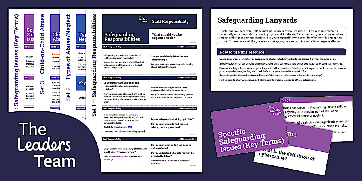Safeguarding Lanyards Pack (teacher made) - Twinkl