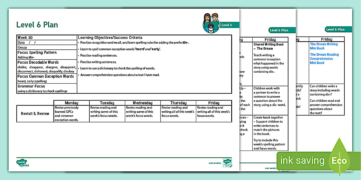 Adding dis- Lesson Plan - Level 6 Week 30 - Twinkl