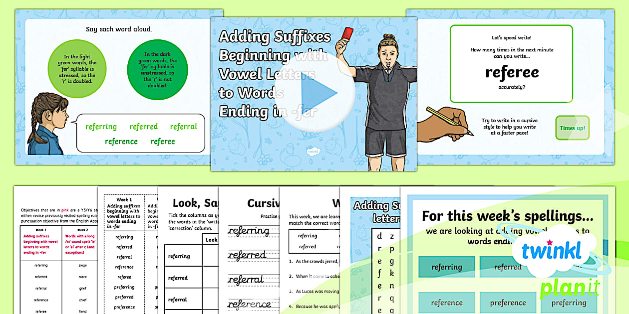 PlanIt Y6 Term 2A W1: Adding Vowel Suffixes to Words Ending in -fer ...