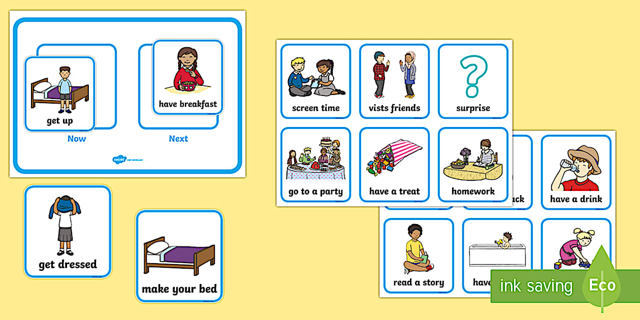 Now and Next Poster and Cards (teacher made) - Twinkl