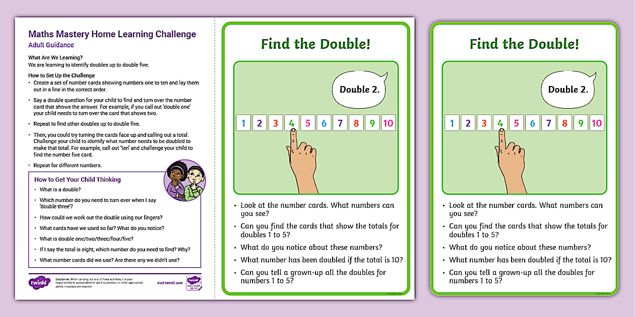 👉 Play with and Build Doubles Maths Home Learning Challenge
