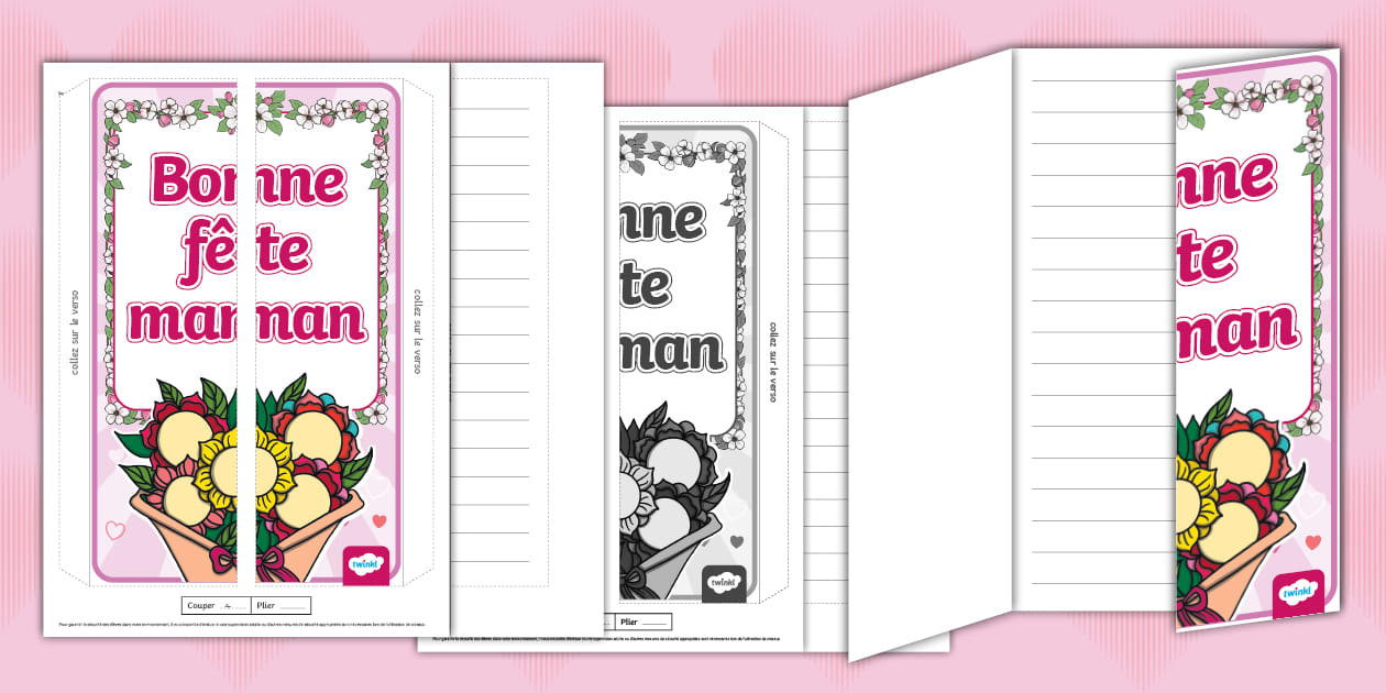 Modèle d'écriture en pliage : La fête des mères - Twinkl