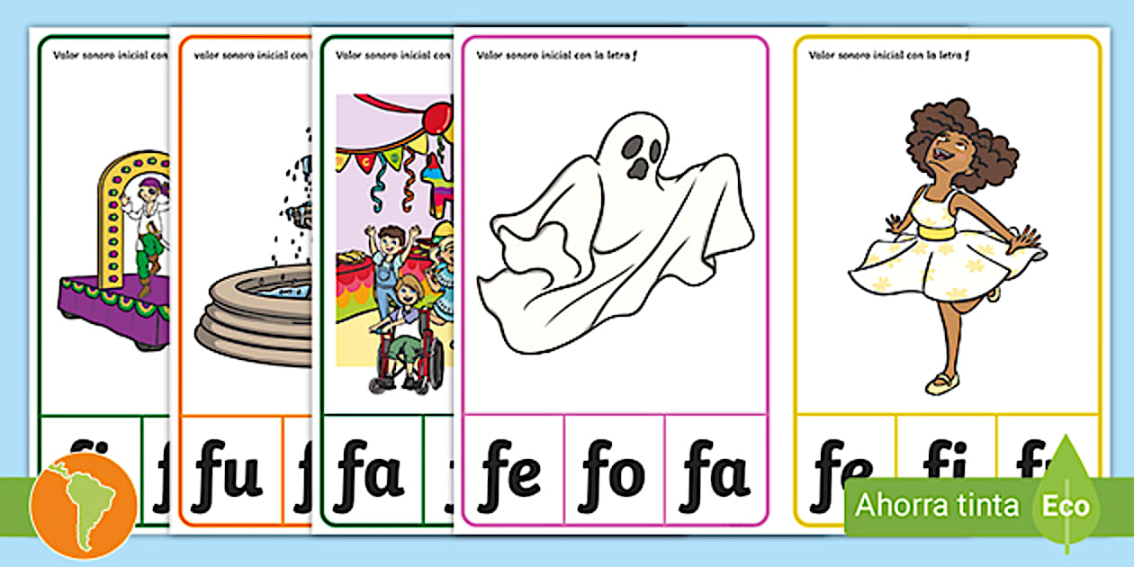 Encuentra el valor sonoro inicial con la letra f- Guía de trabajo