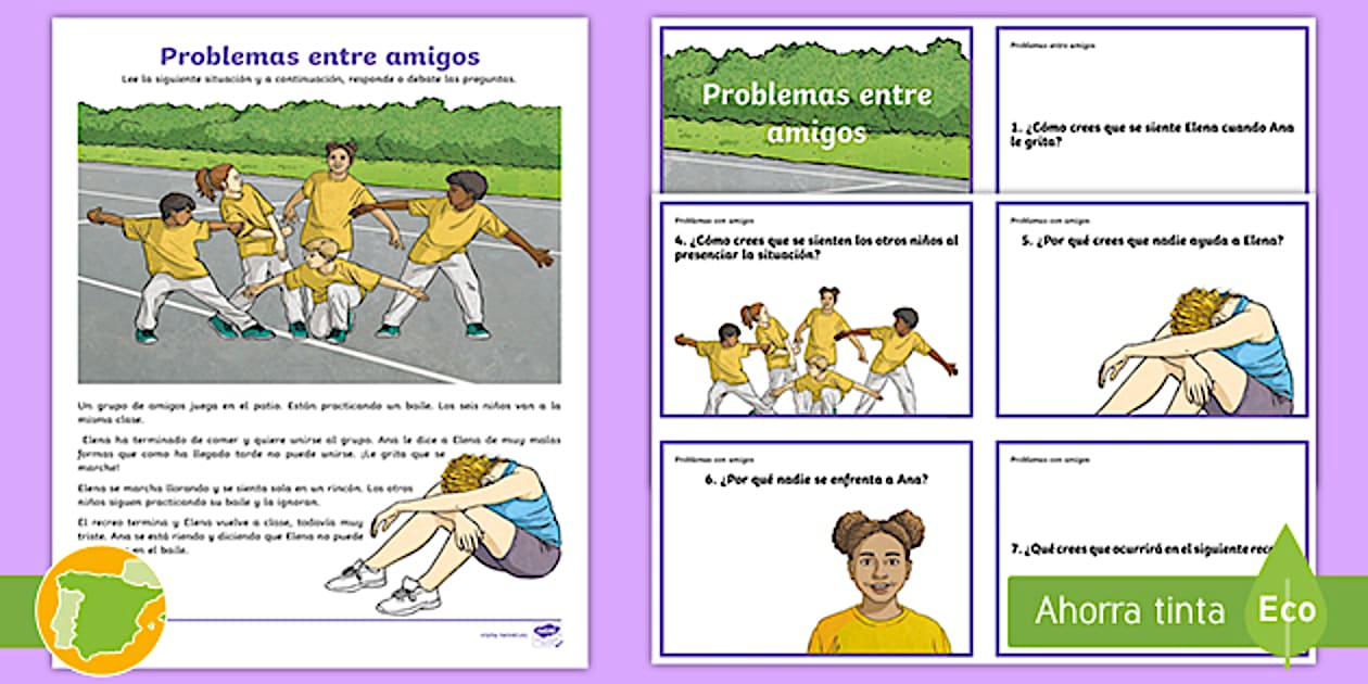 Tarjetas de preguntas: Problemas entre amigos - Twinkl