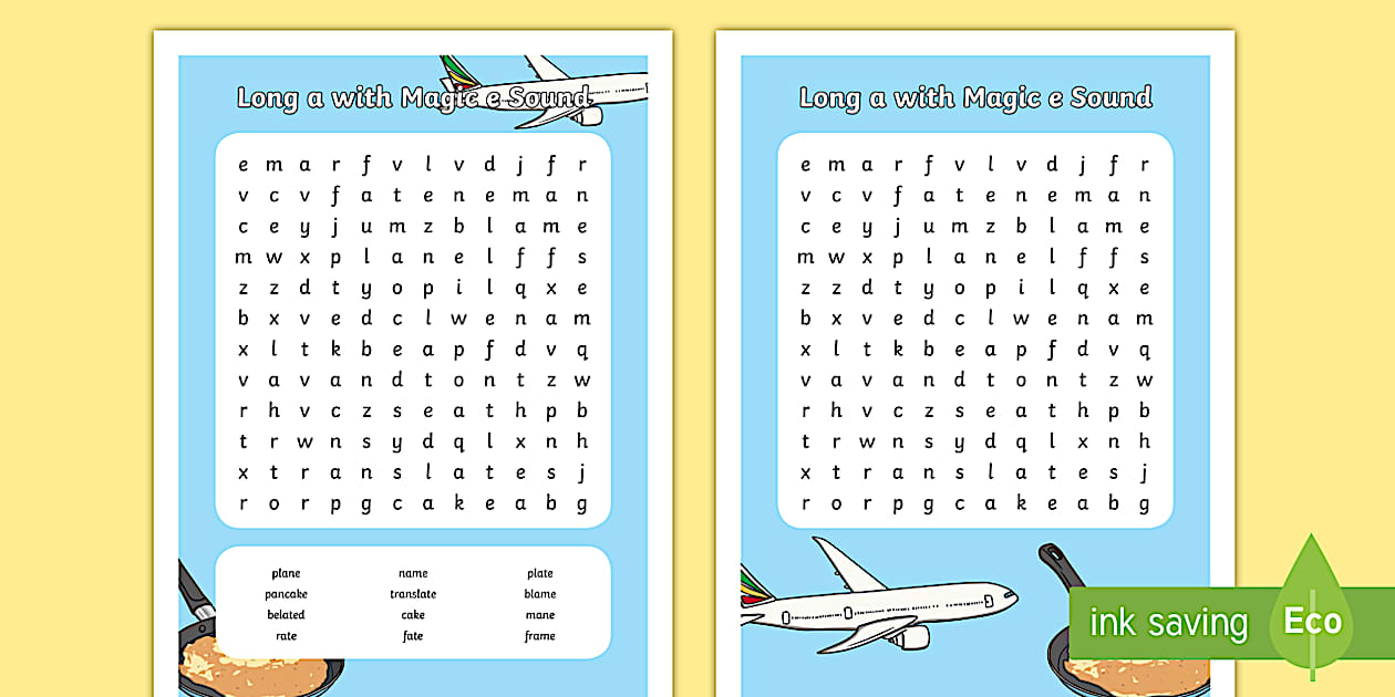 Long 'a' with Magic 'e' Word Search | Primary Resources