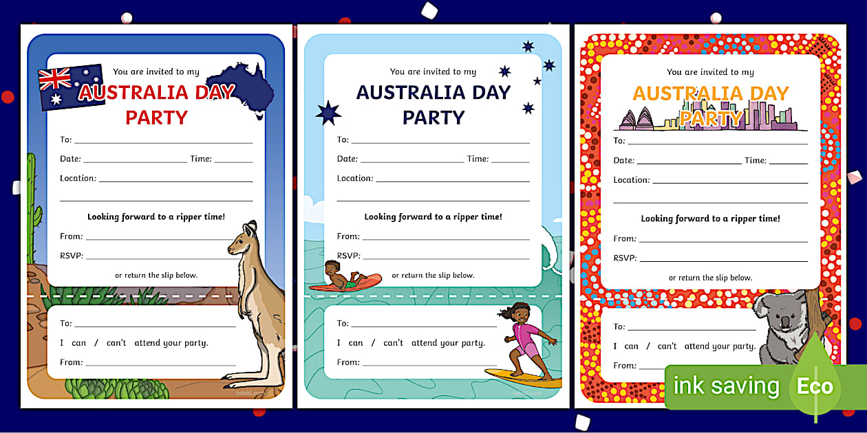 Australia Day Party Invitation Template - Twinkl