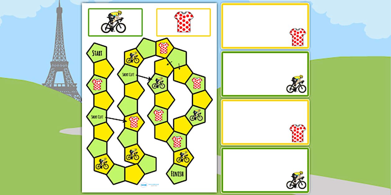 Tour de France Themed Editable Board Game - Twinkl