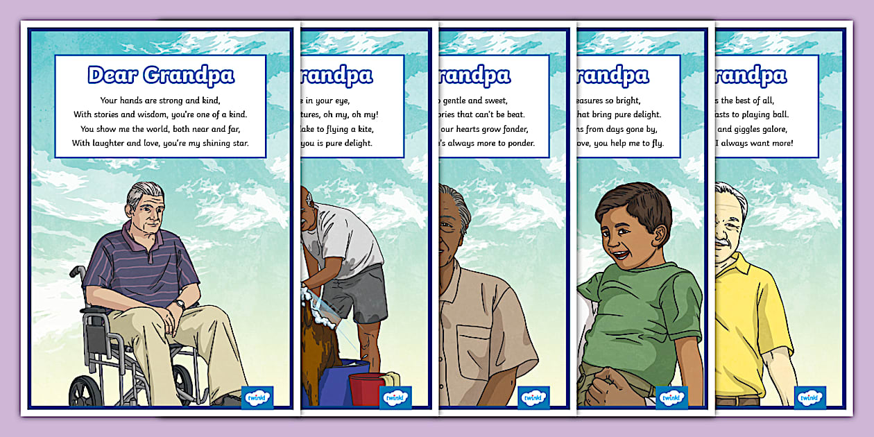 Grandpa Poems - Card Insert Pack (teacher made) - Twinkl
